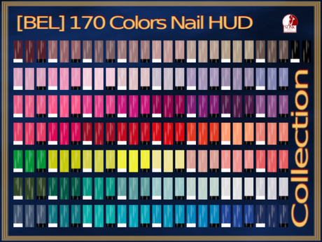 Second Life Marketplace - [BEL] 170 Colors Nail HUD (Slink)